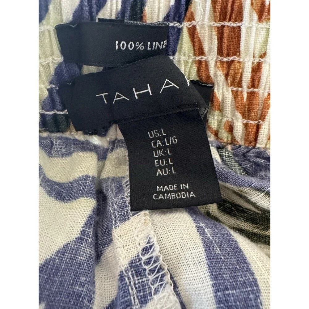 Tahari | Pants & Jumpsuits | Tahari Wide Leg Pull On Linen Crop Pants ...